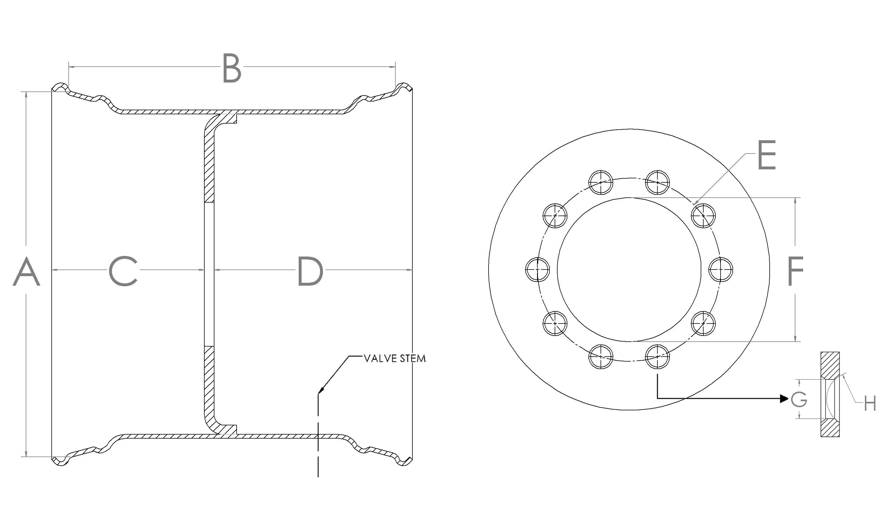 10 Hole Stud Pilot Rims with 11.25 bolt circle : Wold, Canada and ...
