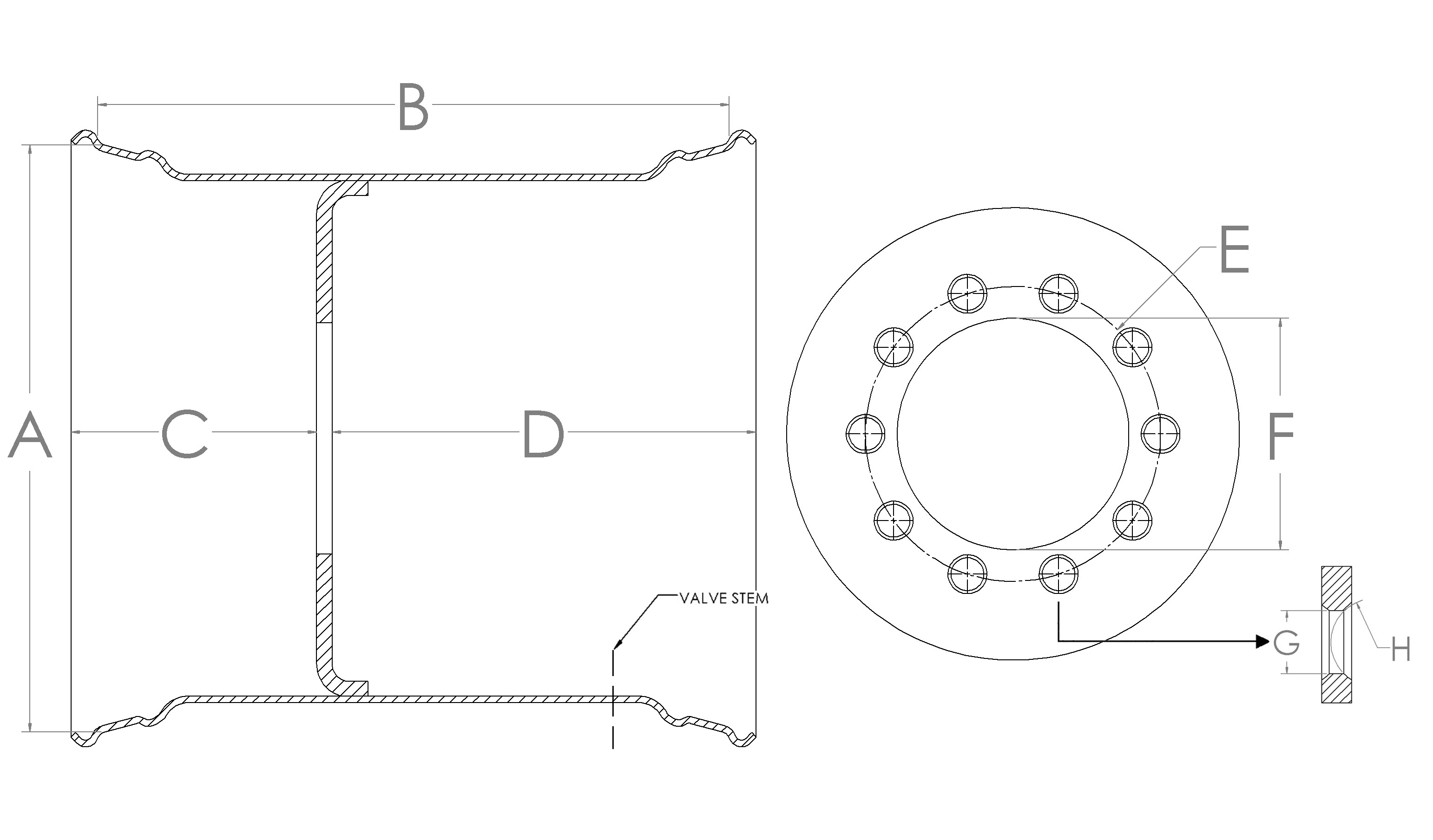 10 Hole Stud Pilot Rims with 11.25 bolt circle : Wold, Canada and ...