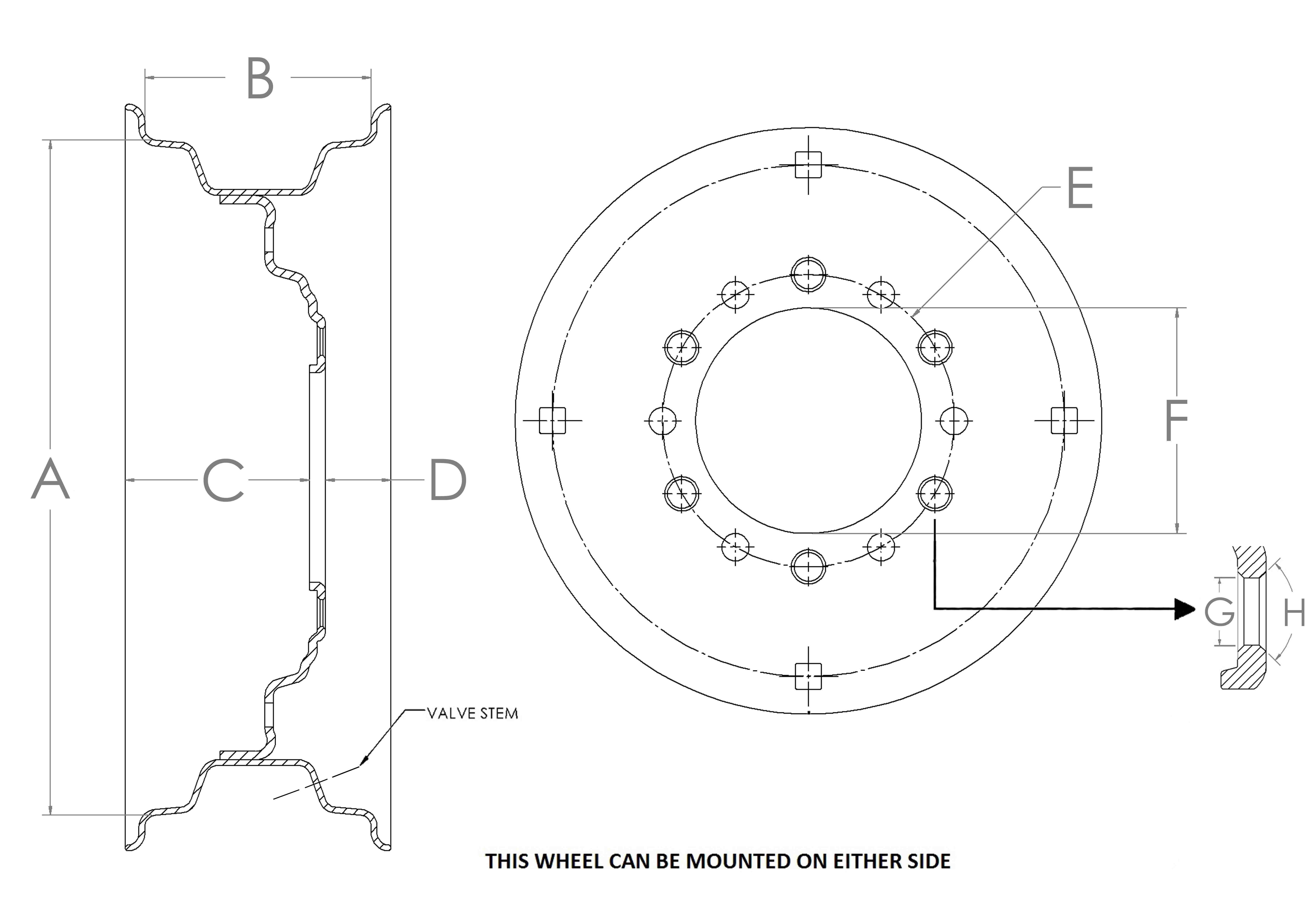 6 Hole Ag Rims with 6 bolt circle, Tractor Front/Implement Wheel Rims ...