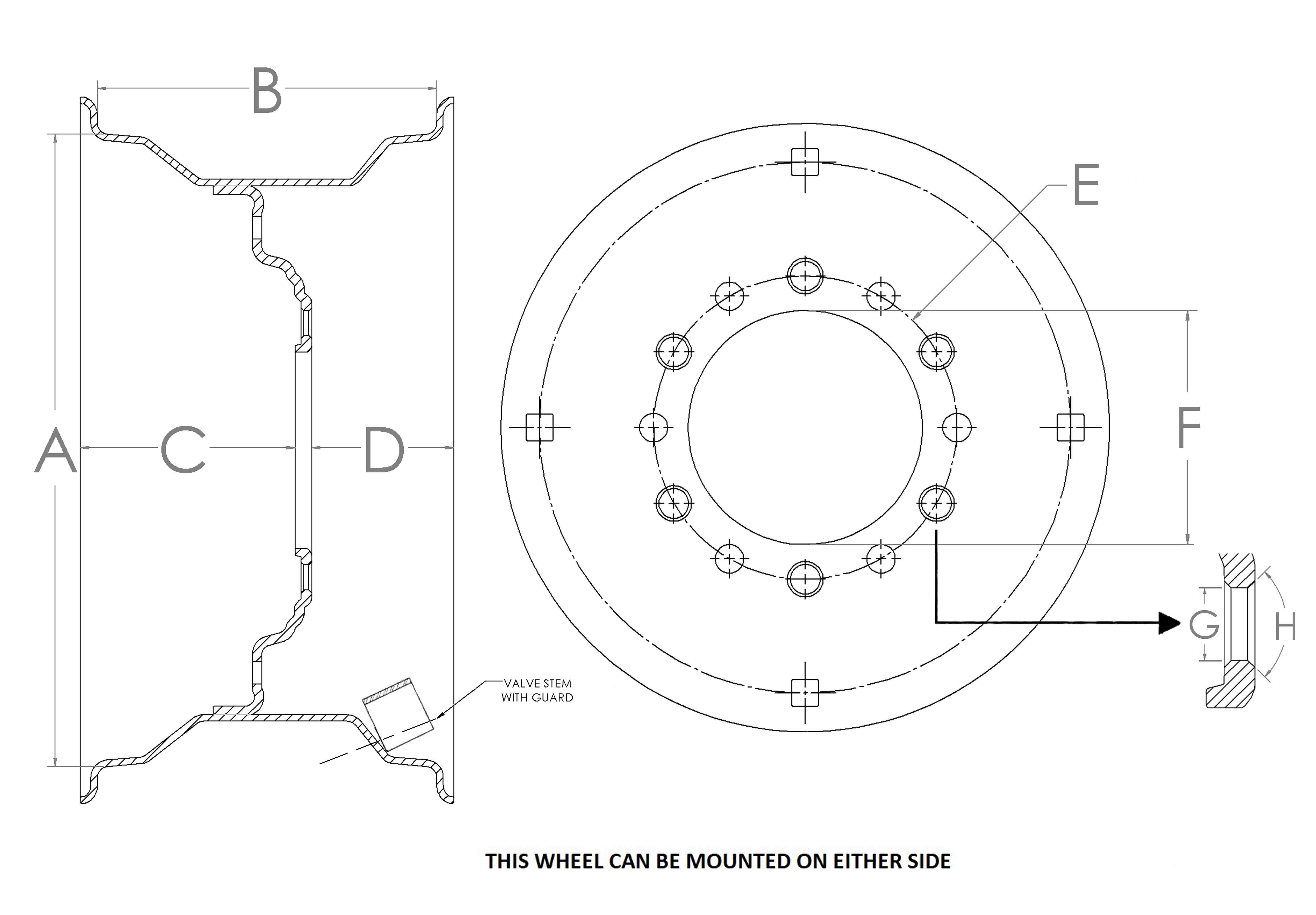 6 Hole Ag Rims with 6 bolt circle, Tractor Front/Implement Wheel Rims ...