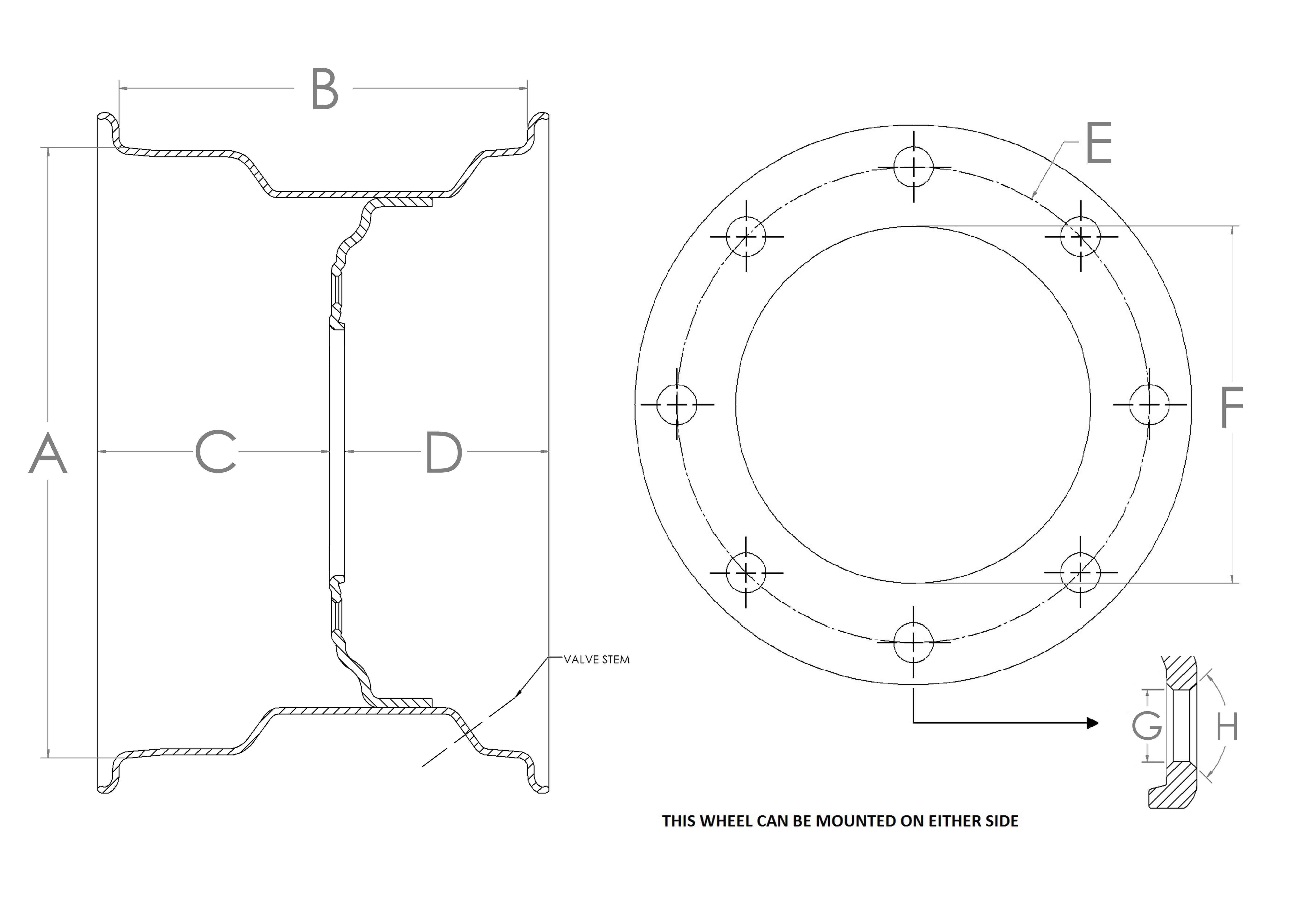 8 Hole Ag Rims with 8 bolt circle, Tractor Front/Implement Wheel Rims ...