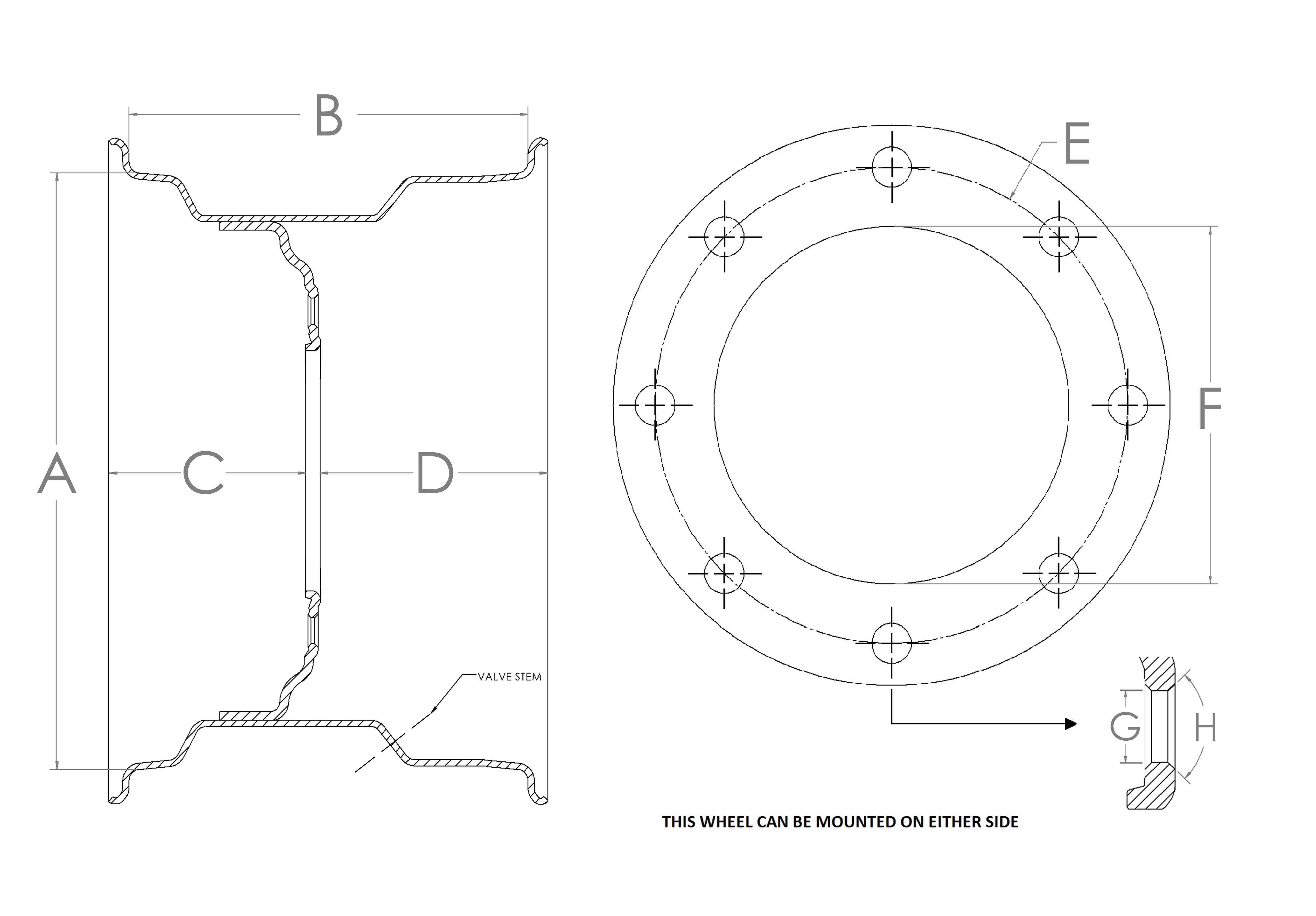 8 Hole Ag Rims with 8 bolt circle, Tractor Front/Implement Wheel Rims ...