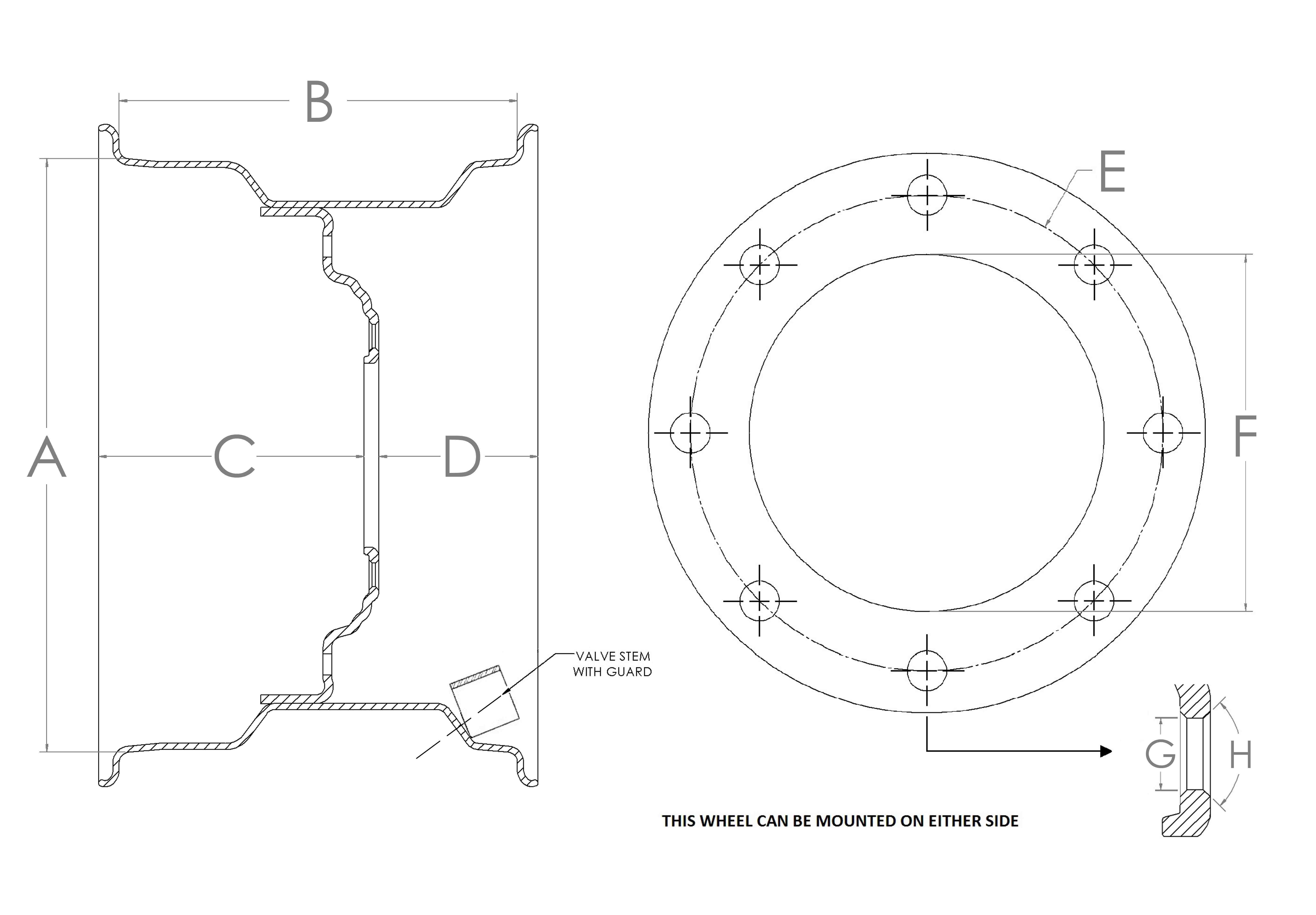 8 Hole Ag Rims with 8 bolt circle, Tractor Front/Implement Wheel Rims ...
