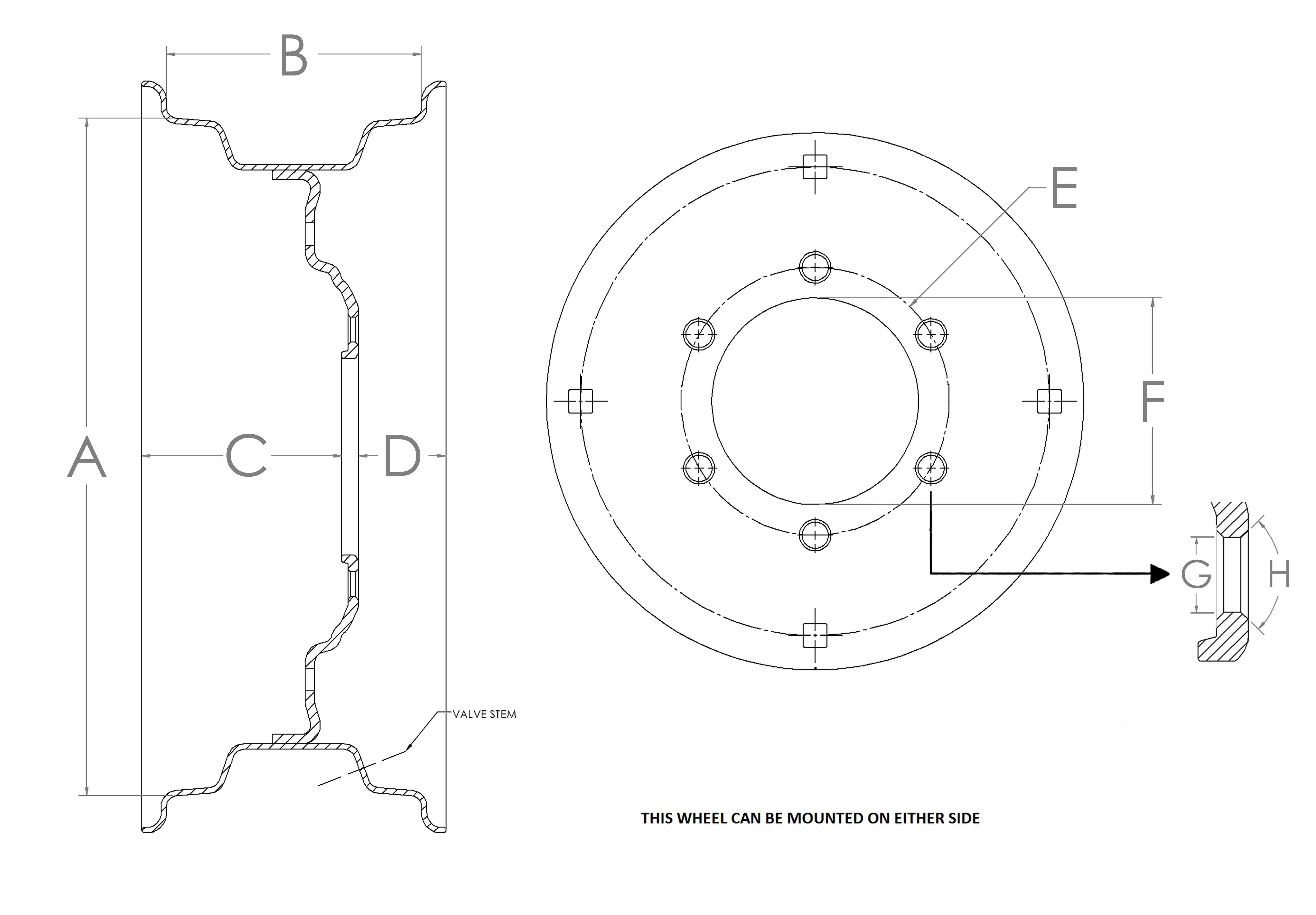 6 Hole Ag Rims with 6 bolt circle, Tractor Front/Implement Wheel Rims ...