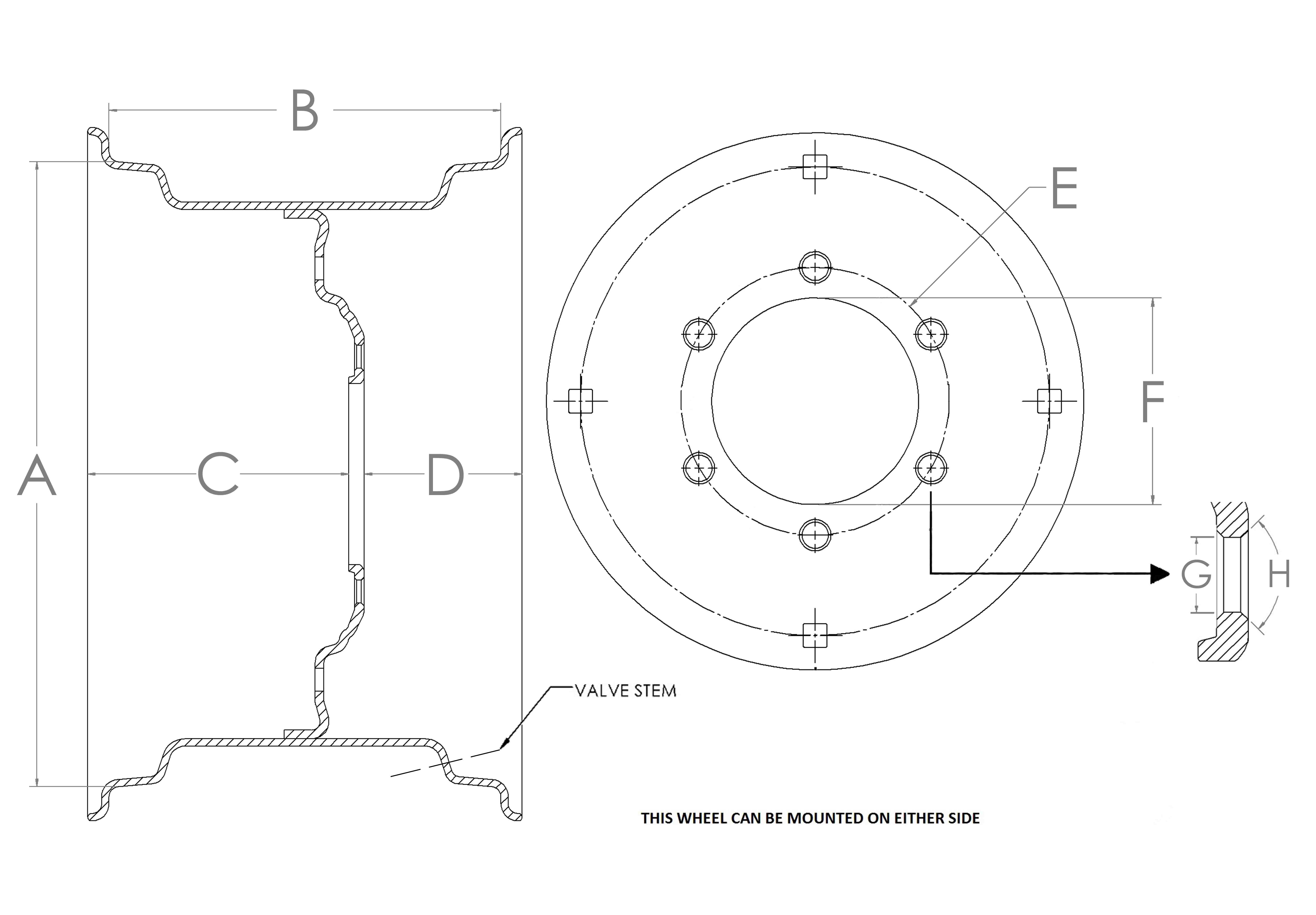 6 Hole Ag Rims with 6 bolt circle, Tractor Front/Implement Wheel Rims ...