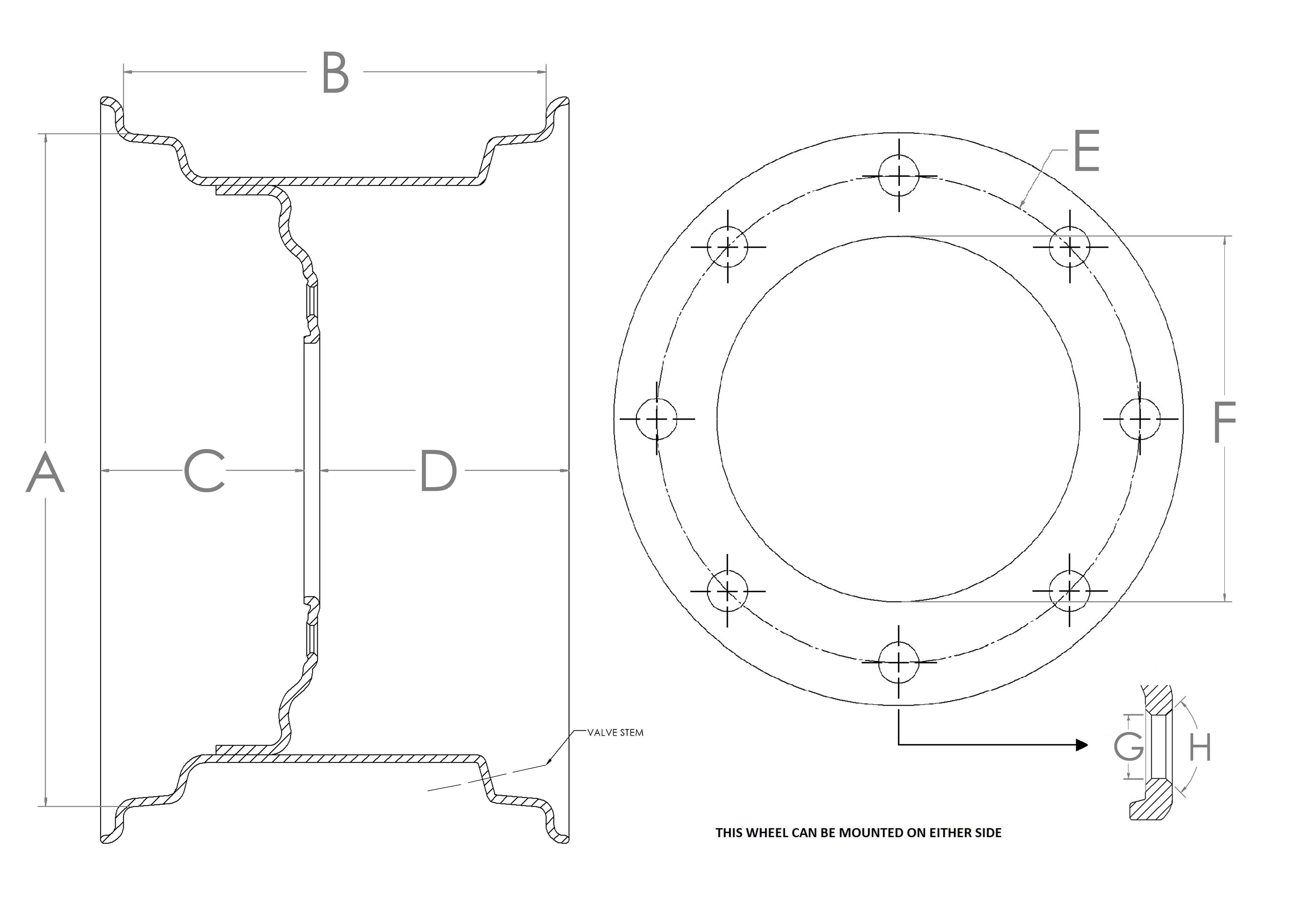 8 Hole Ag Rims with 8 bolt circle, Tractor Front/Implement Wheel Rims ...