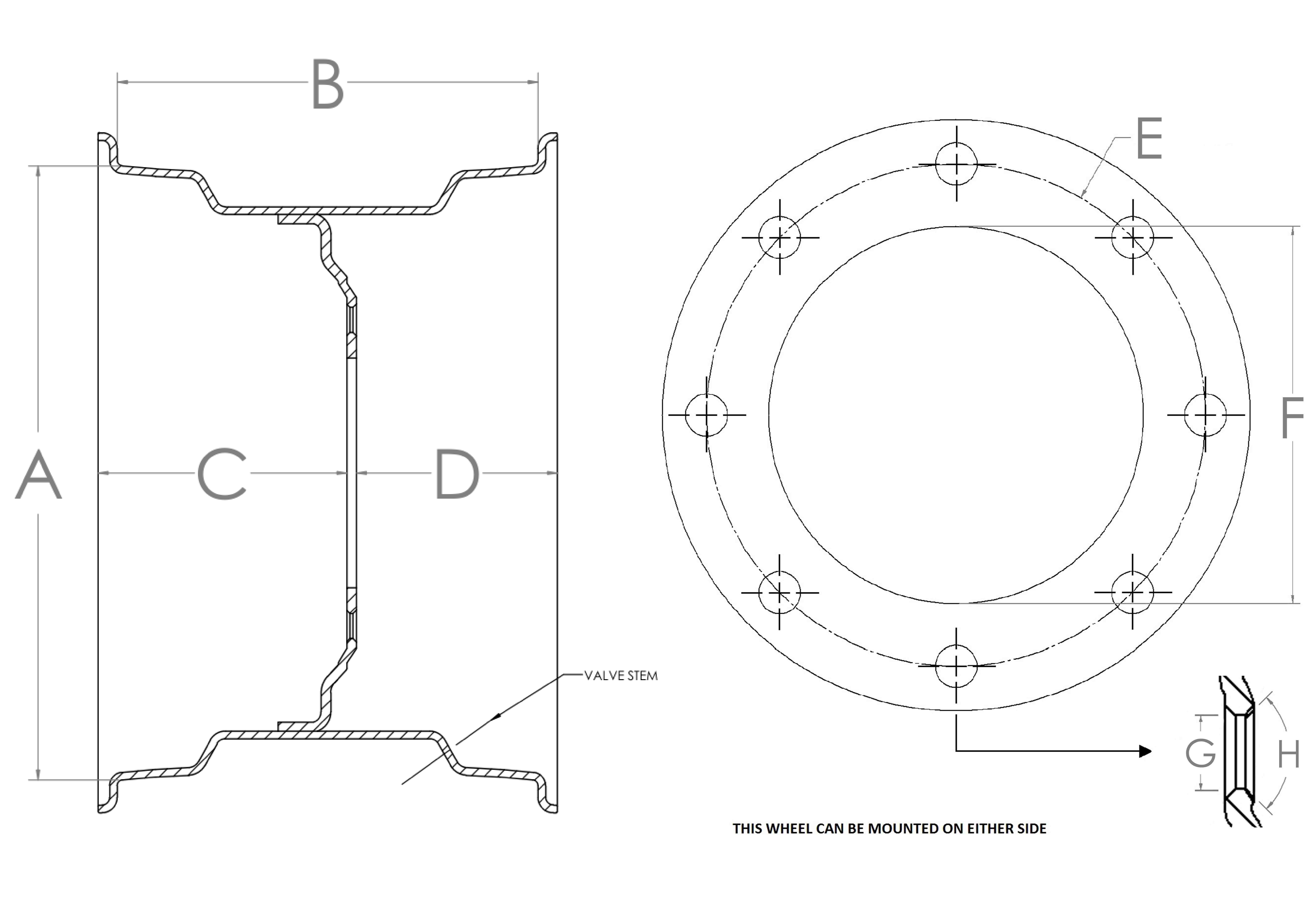 8 Hole Ag Rims with 8 bolt circle, Tractor Front/Implement Wheel Rims ...