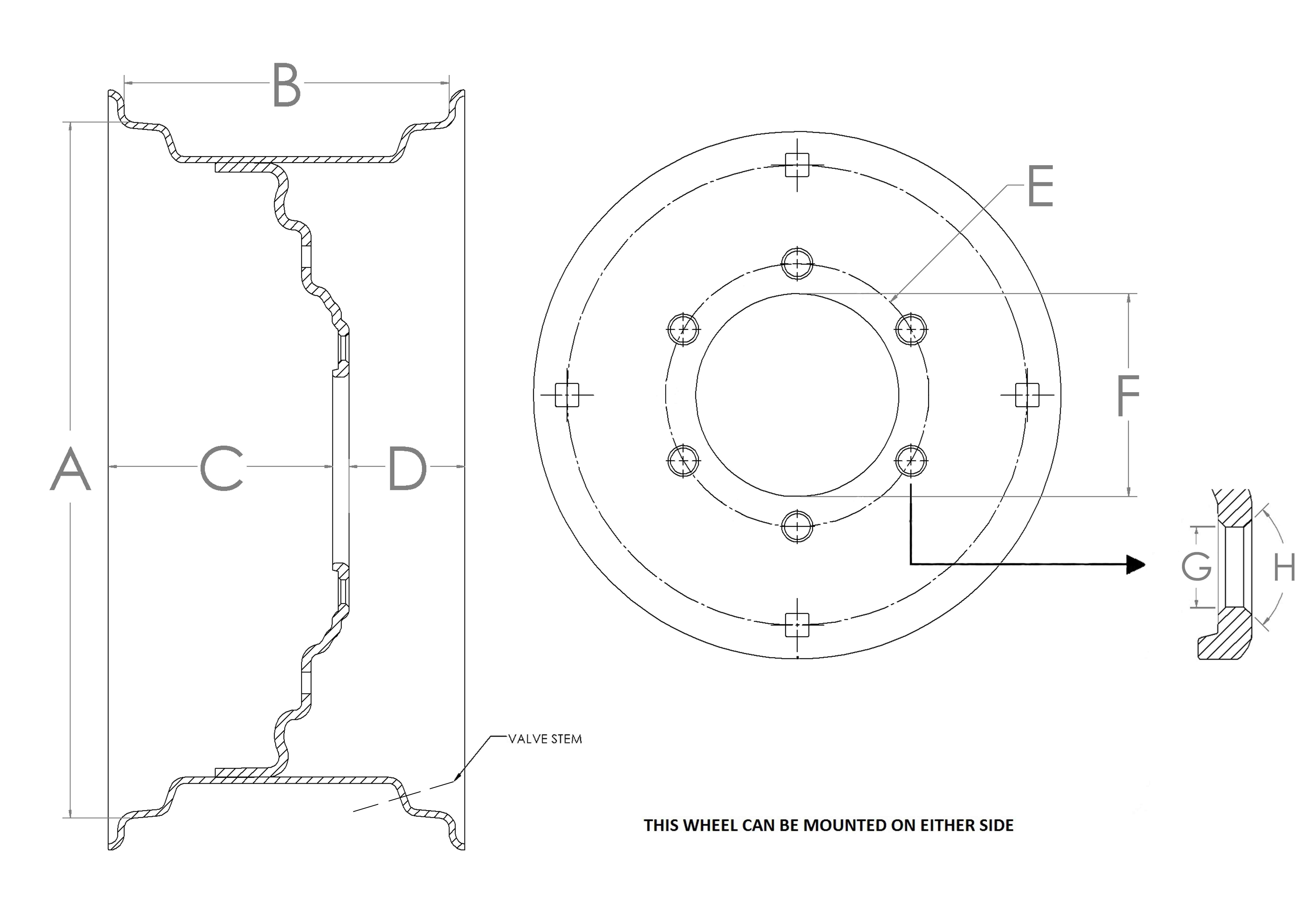 6 Hole Ag Rims with 6 bolt circle, Tractor Front/Implement Wheel Rims ...