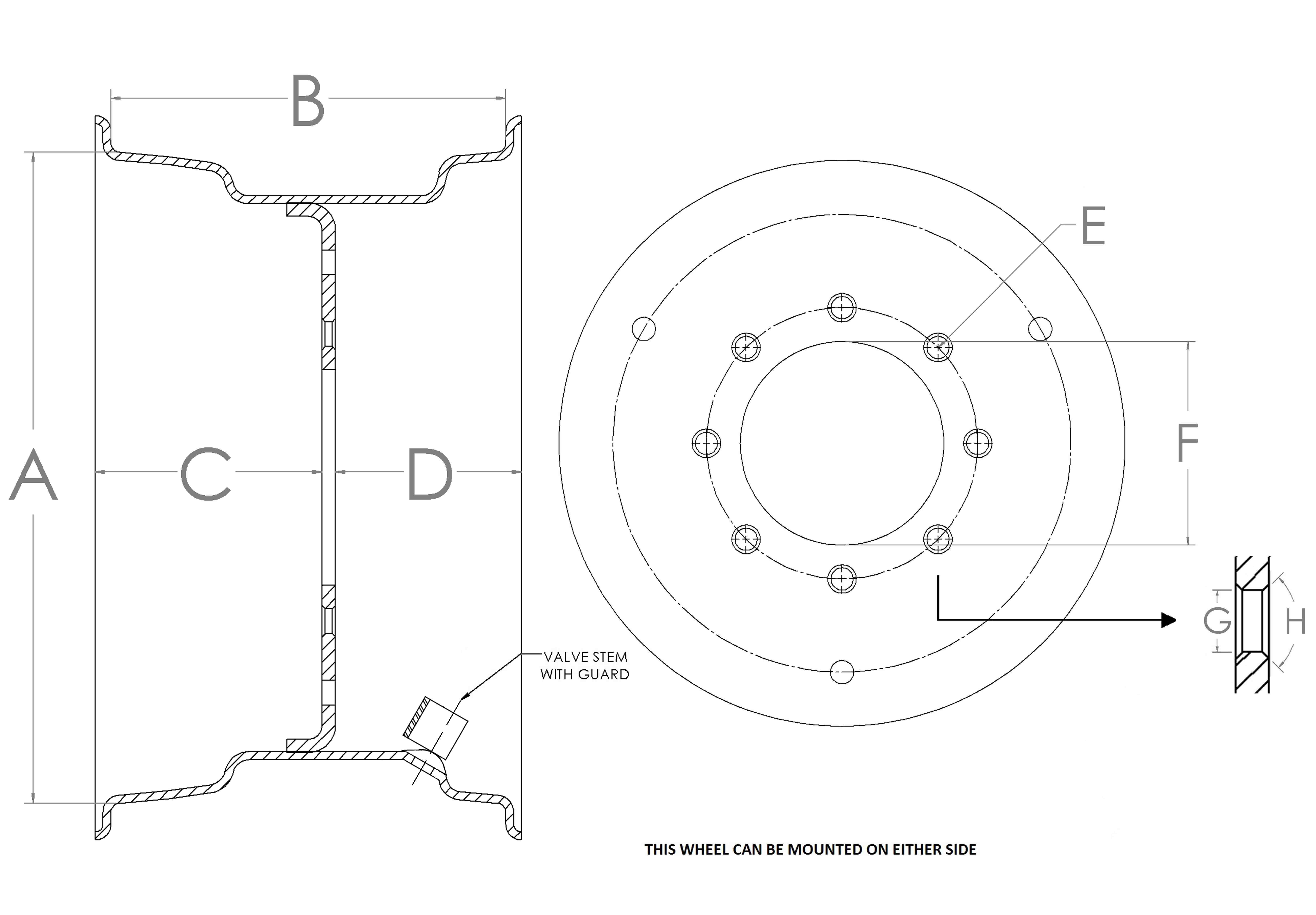 8 Hole Ag Rims with 8 bolt circle, Tractor Front/Implement Wheel Rims ...