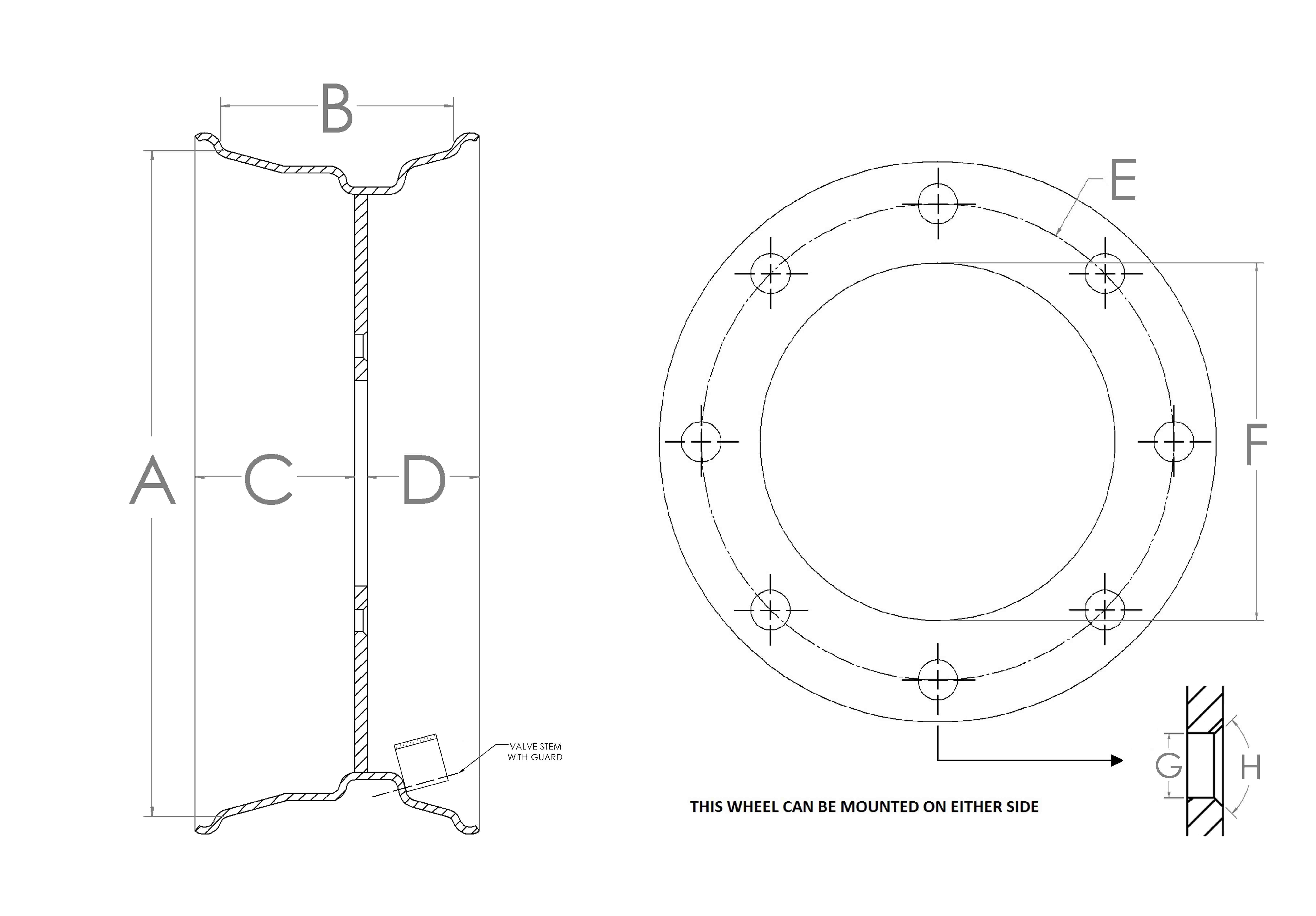 8 Hole Ag Rims with 8 bolt circle, Tractor Front/Implement Wheel Rims ...