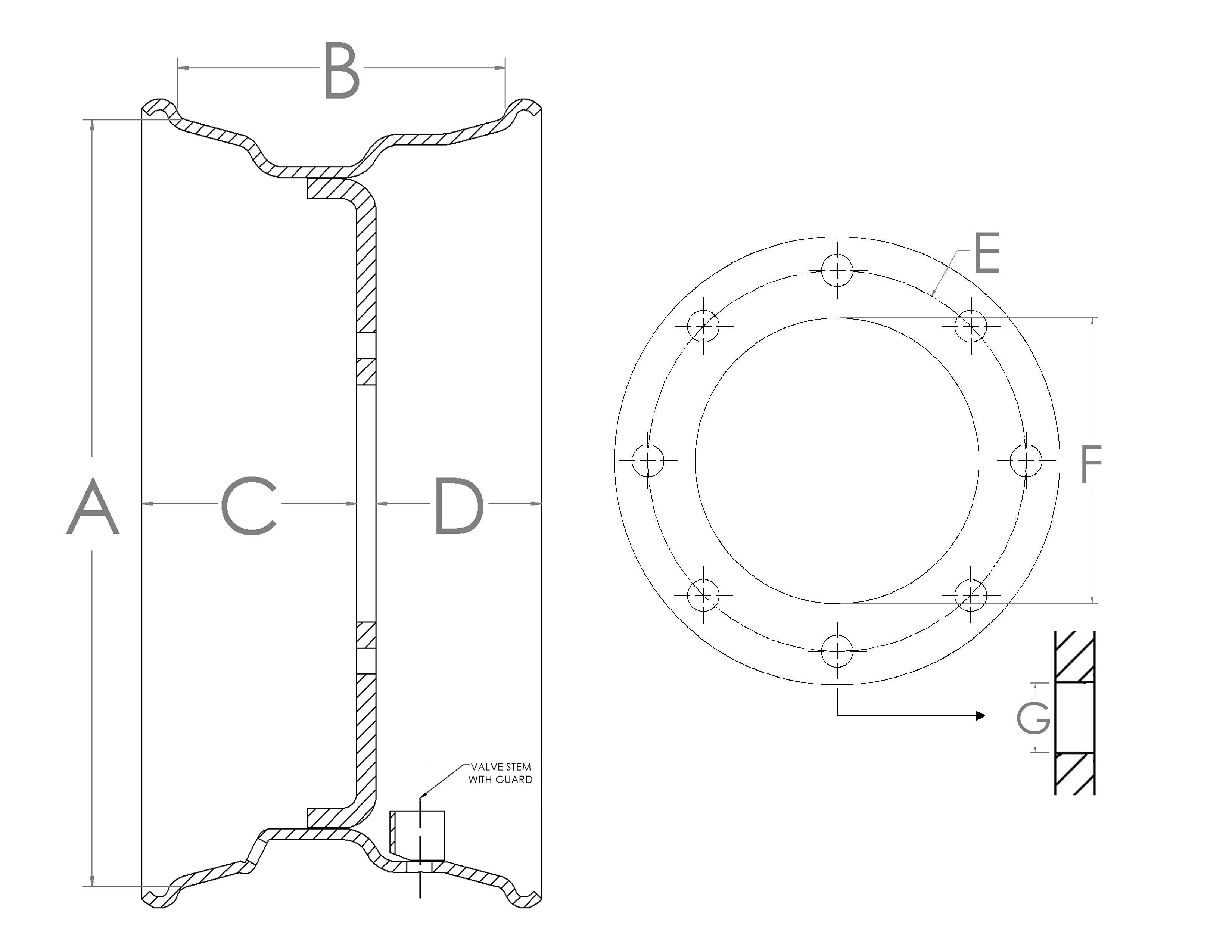 8 Hole Ag Rims with 8 bolt circle, Tractor Front/Implement Wheel Rims ...