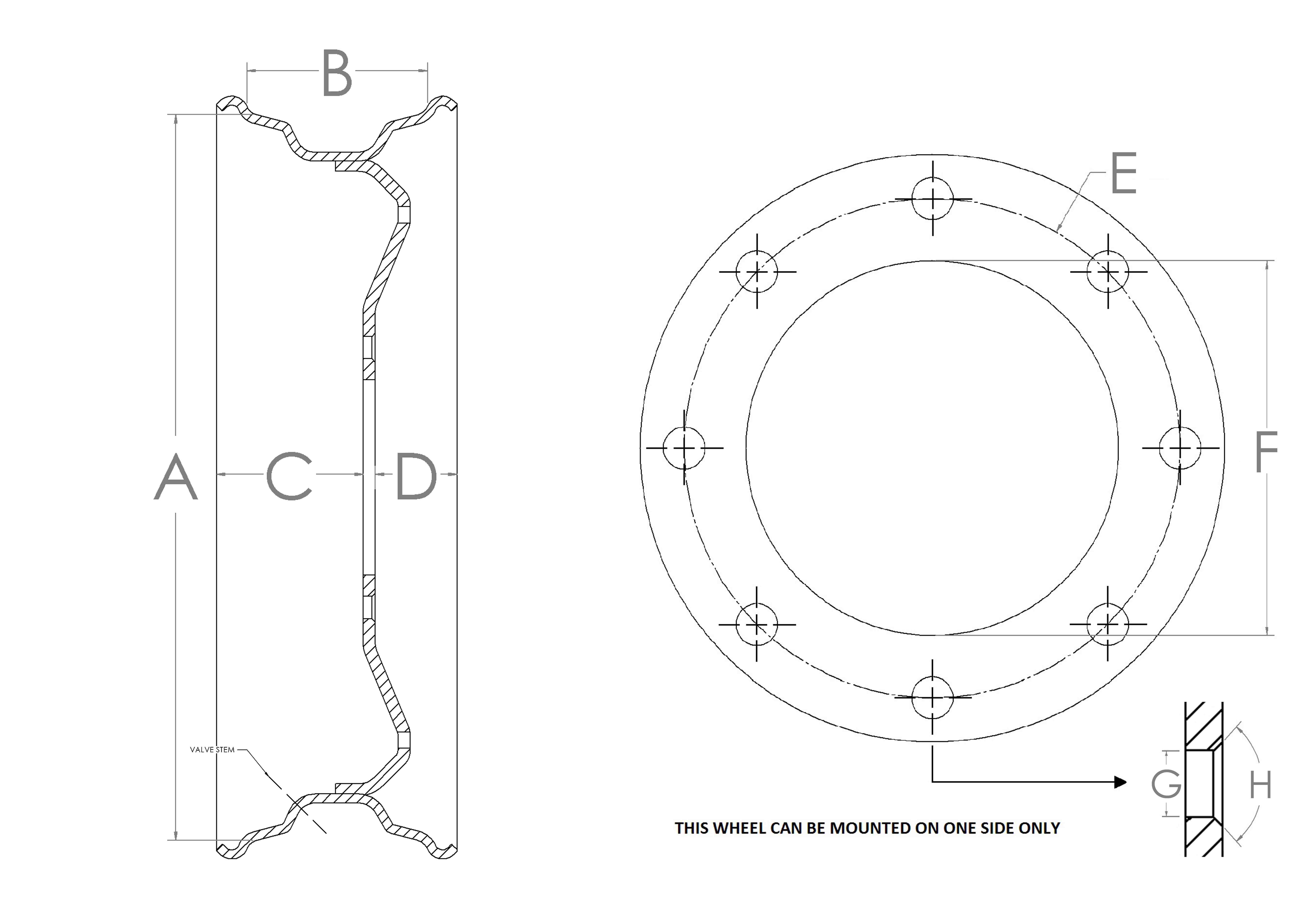 8 Hole Ag Rims with 8 bolt circle, Tractor Front/Implement Wheel Rims ...
