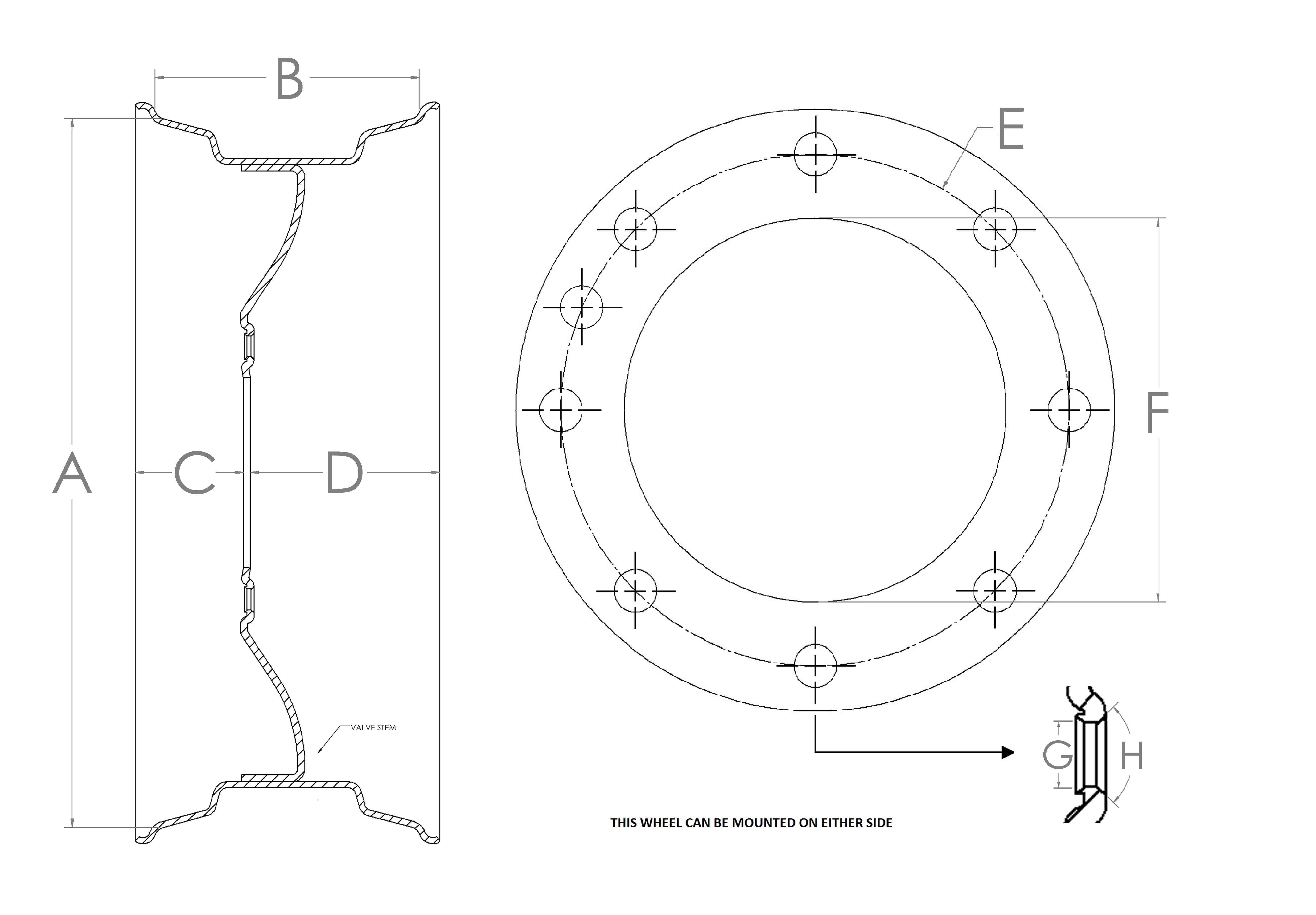 8 Hole Ag Rims with 8 bolt circle, Tractor Front/Implement Wheel Rims ...