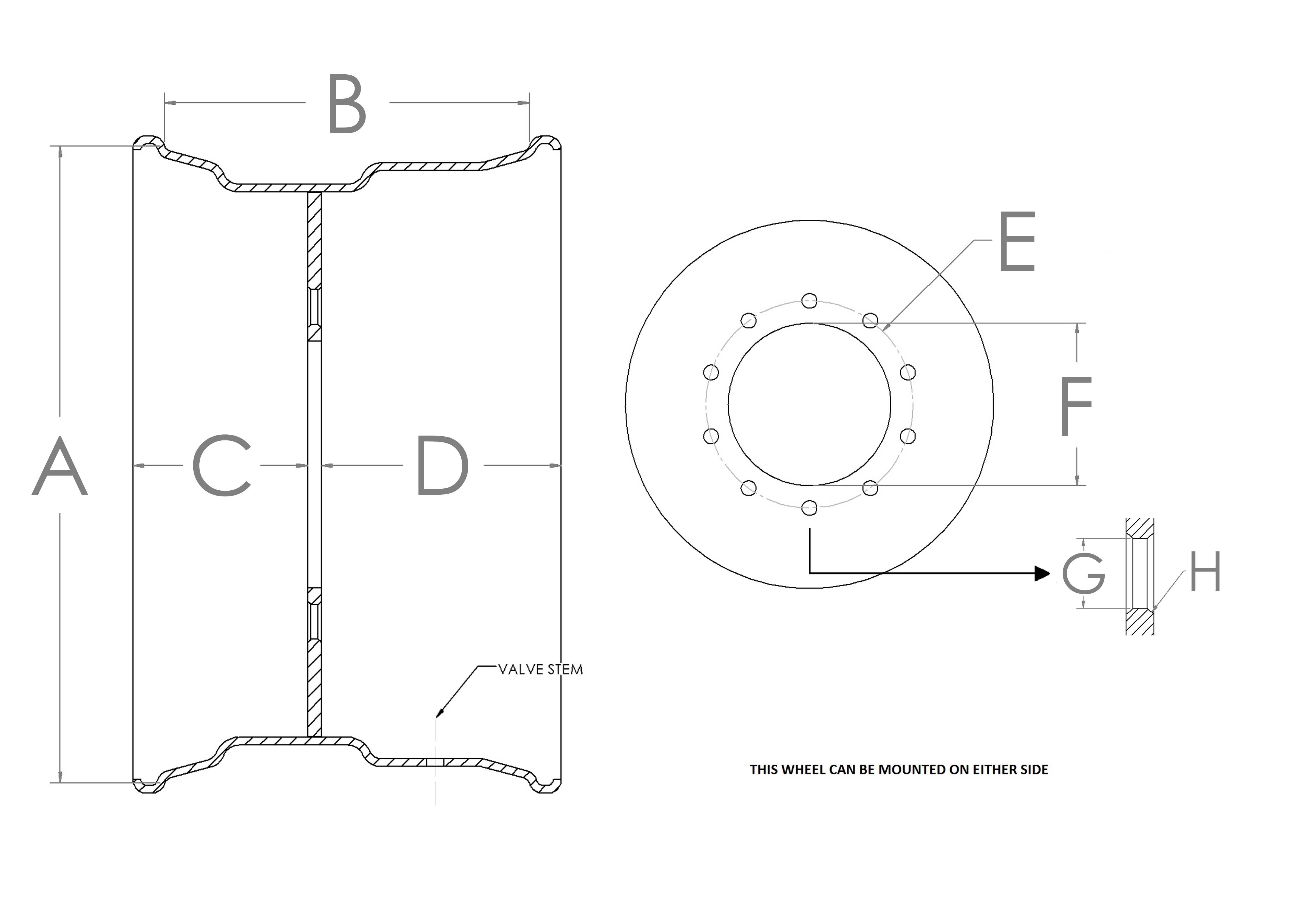 10 Hole Stud Pilot Rims with 11.25 bolt circle : Wold, Canada and ...