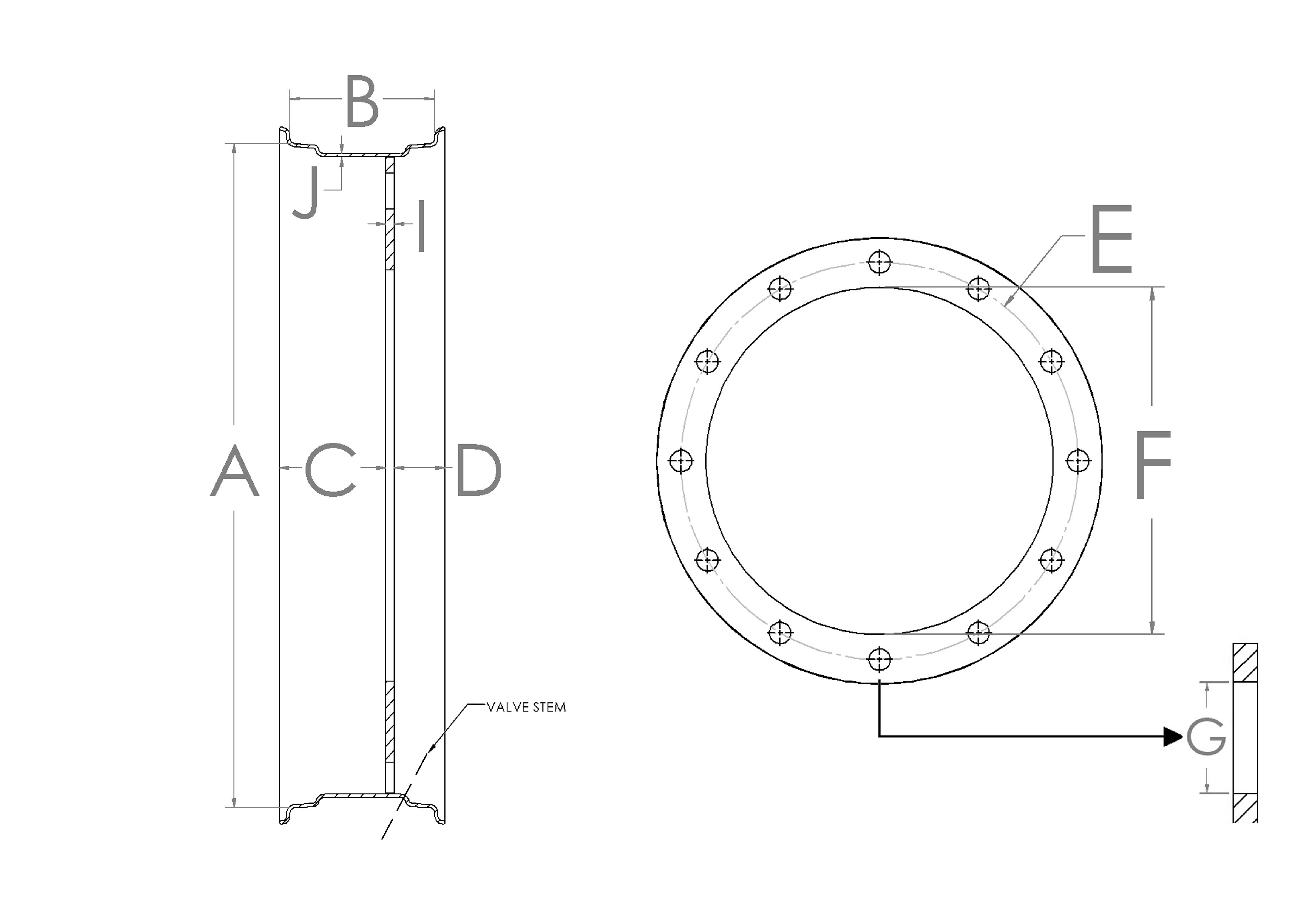 12H CNH, AGCO, VERSATILE WHEELS (30-3/8” B.C.) tractor rims with direct ...